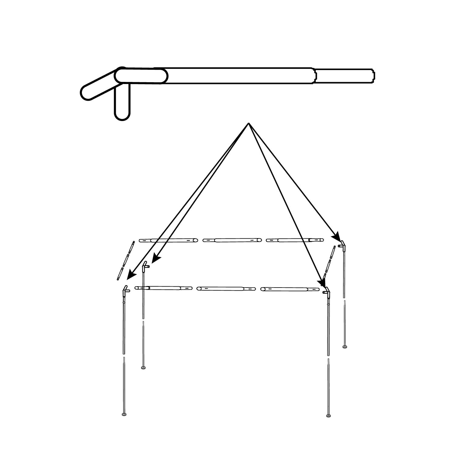 GardenShade™ Steel Upper Leg Part D (Qty1) – Caravan Canopy
